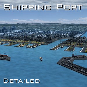 3d shipping port model