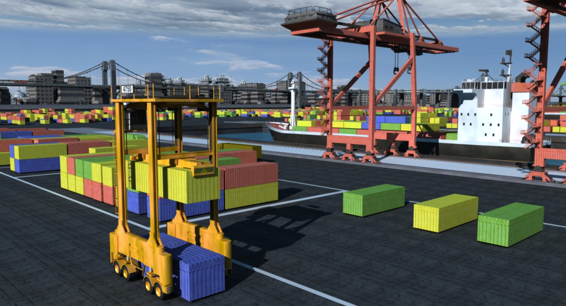 Harbour Shipping Port Seaport 3d Model