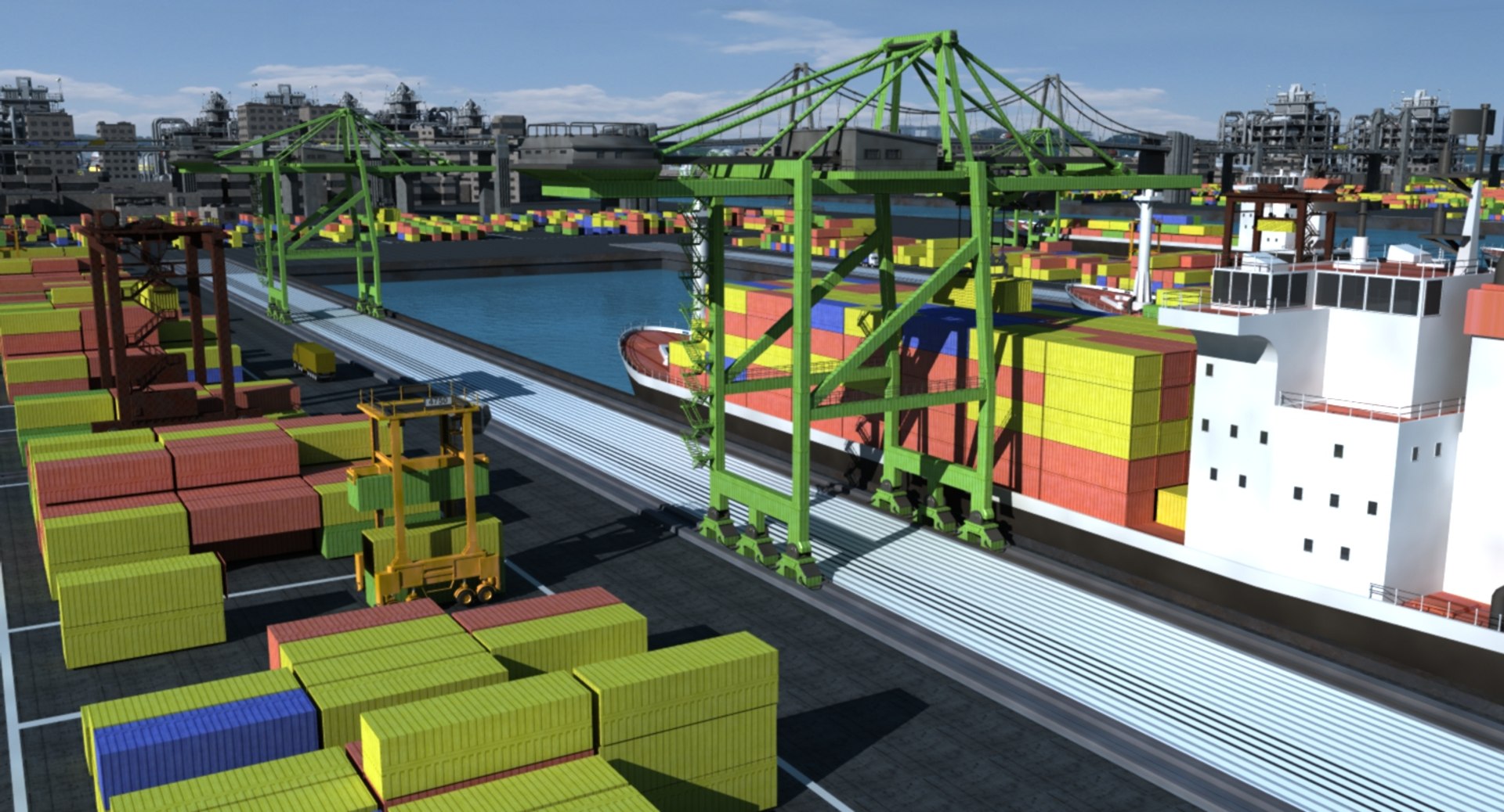 Harbour Shipping Port Seaport 3d Model