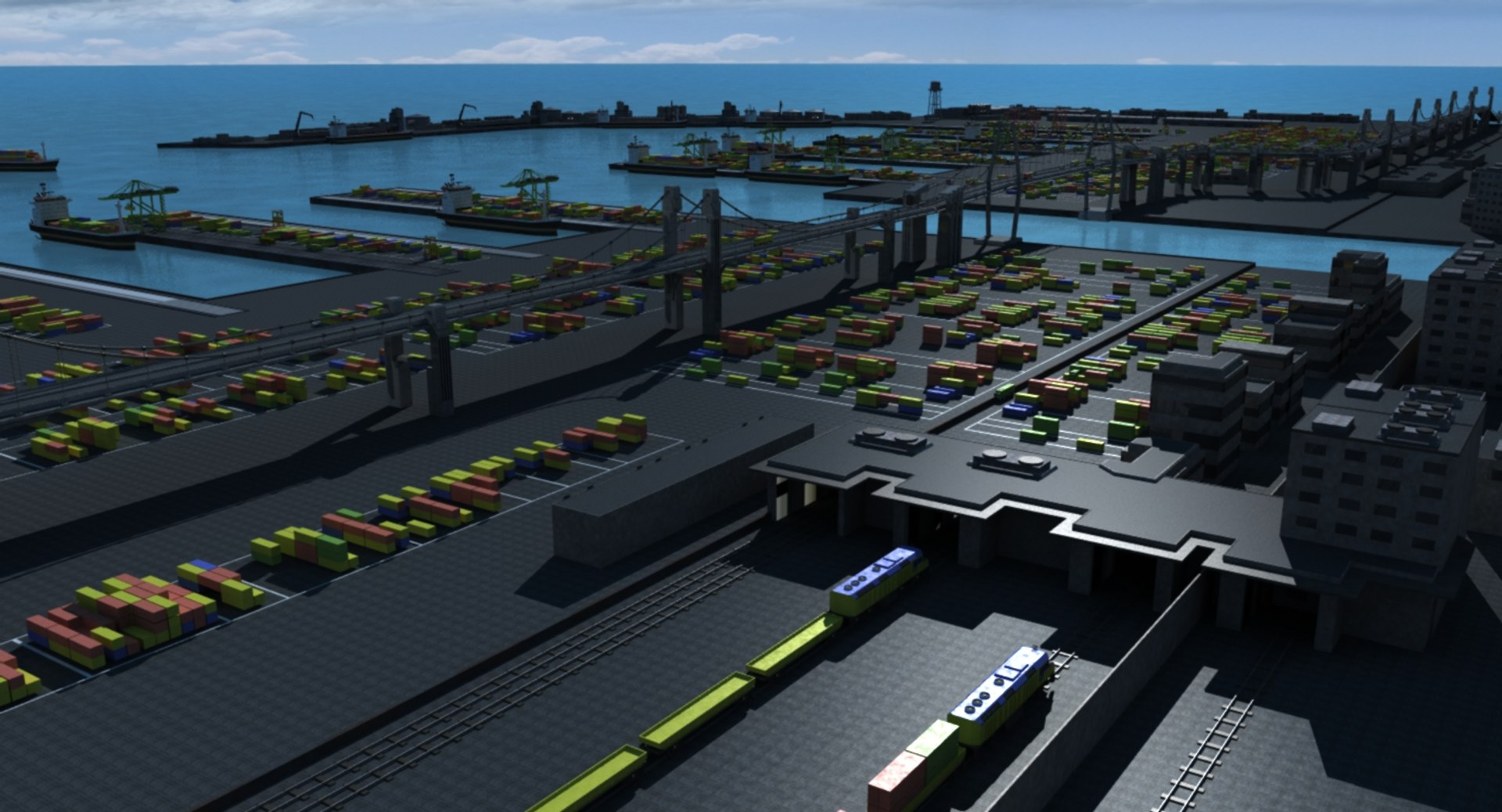Harbour Shipping Port Seaport 3d Model