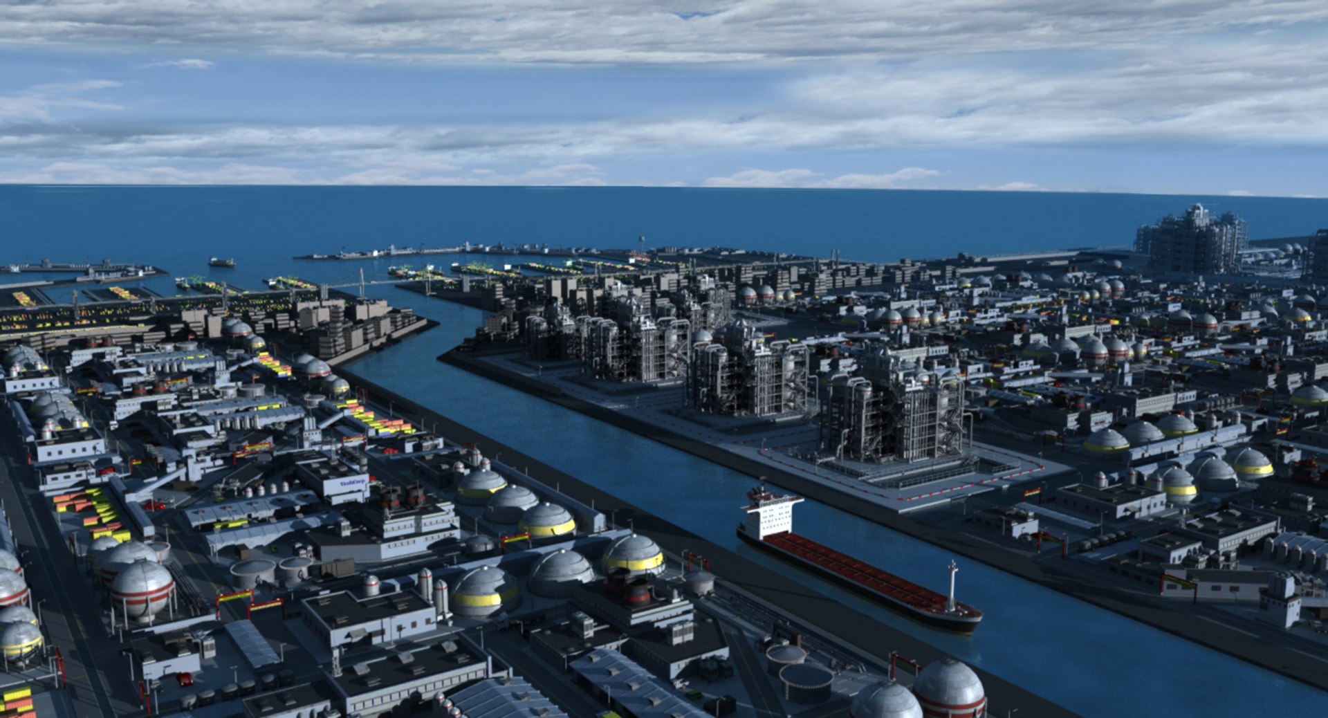 Harbour Shipping Port Seaport 3d Model