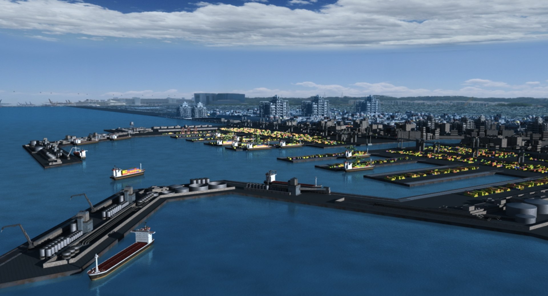 Harbour Shipping Port Seaport 3d Model