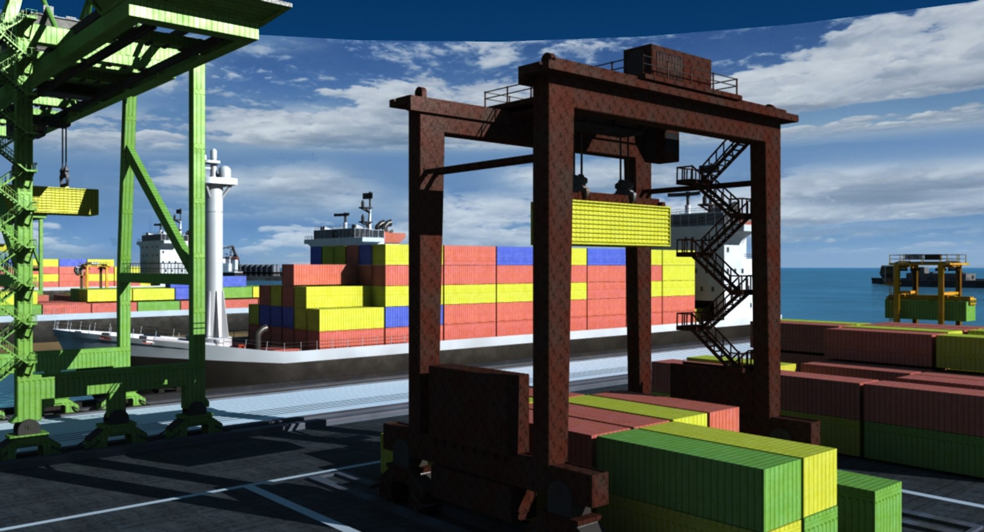 Harbour Shipping Port Seaport 3d Model