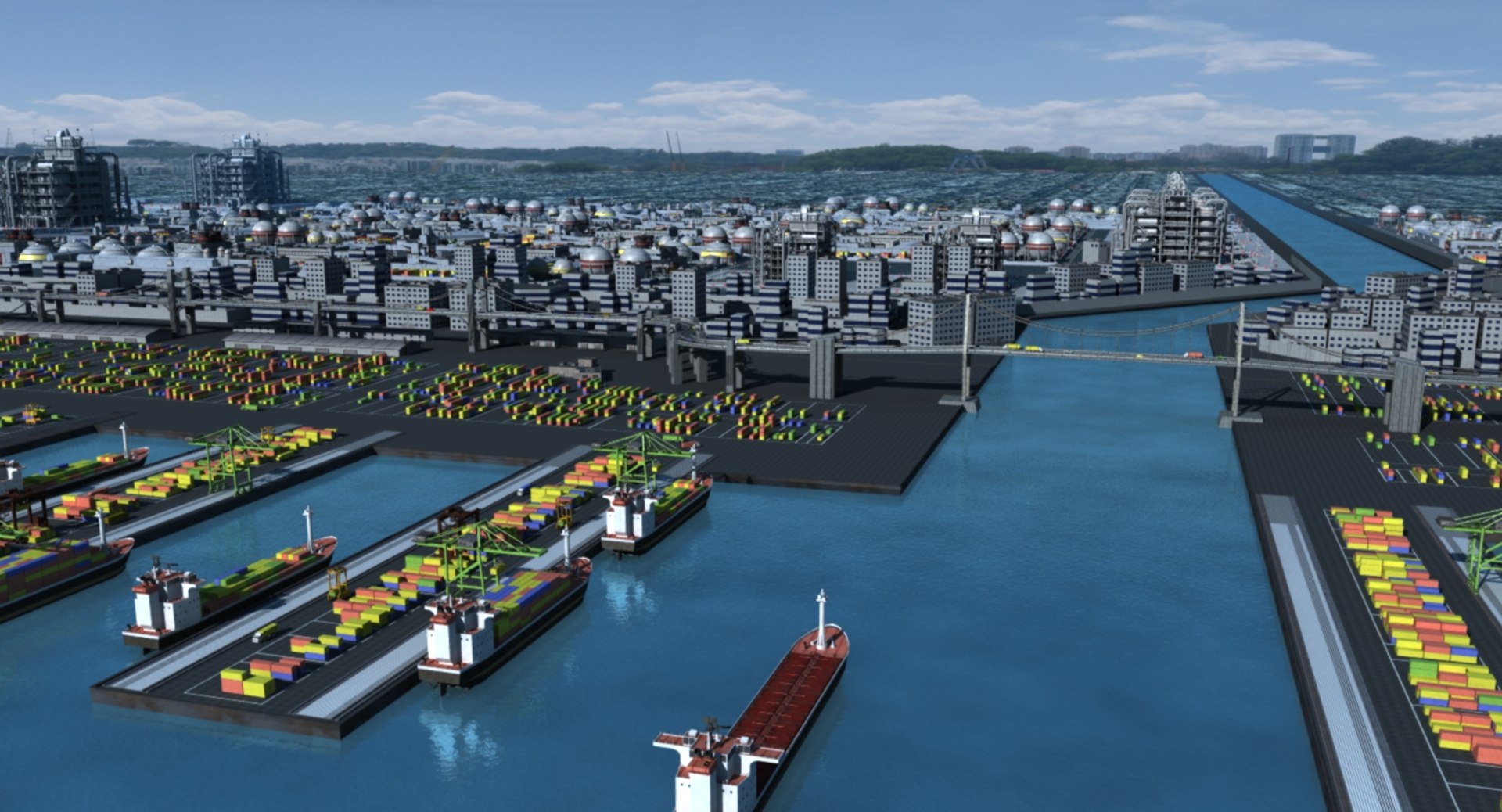 Harbour Shipping Port Seaport 3d Model