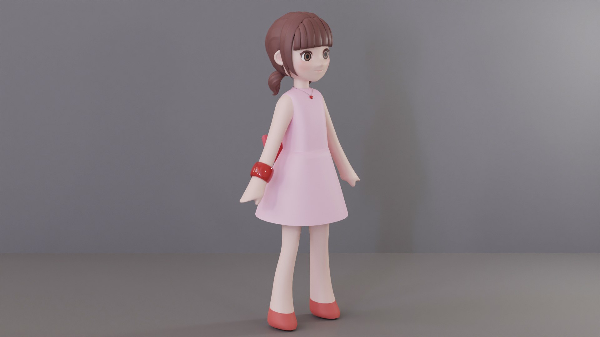 3D Minimal Girl Cartoon Character - TurboSquid 1963191