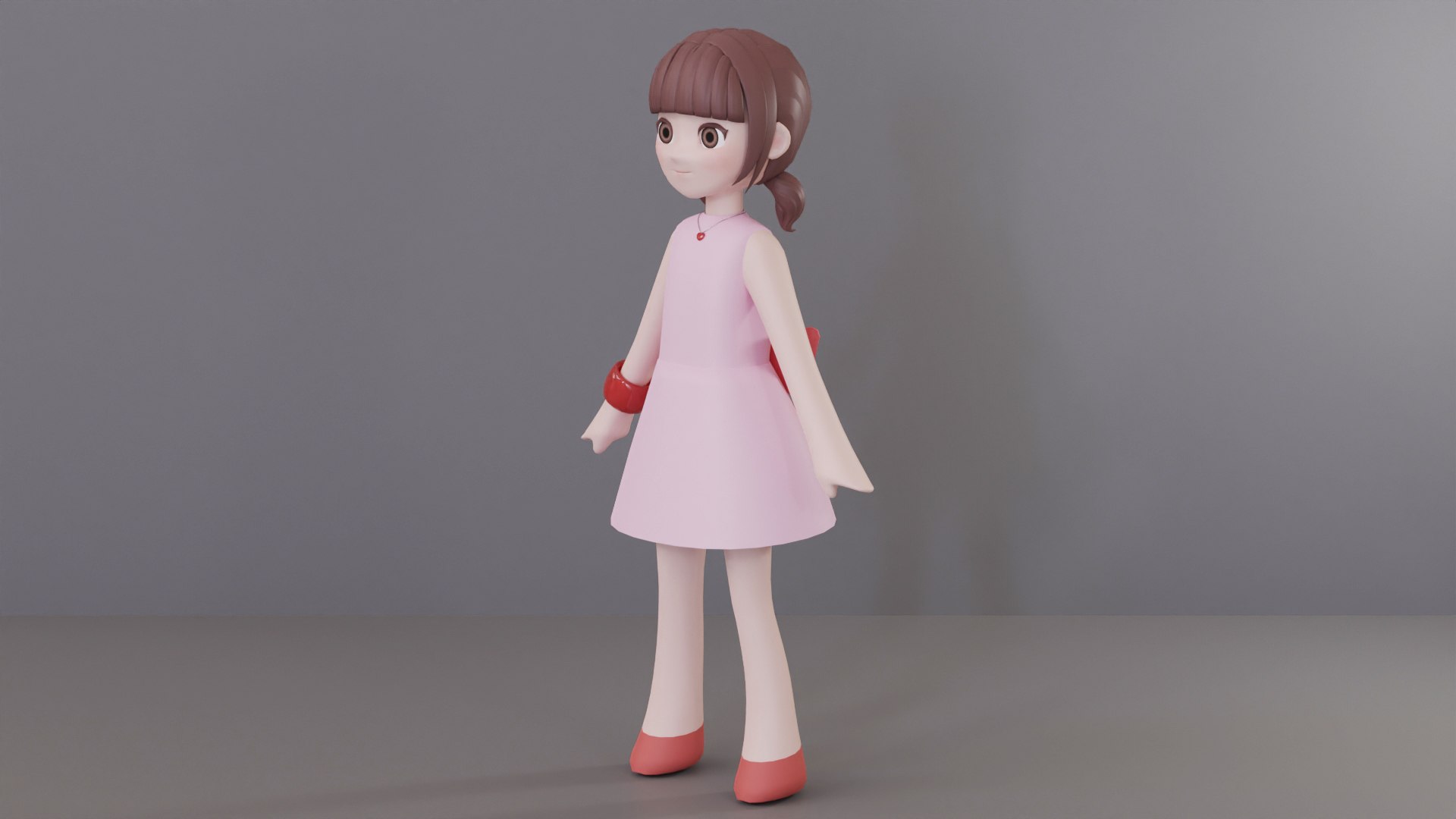 3D Minimal Girl Cartoon Character - TurboSquid 1963191