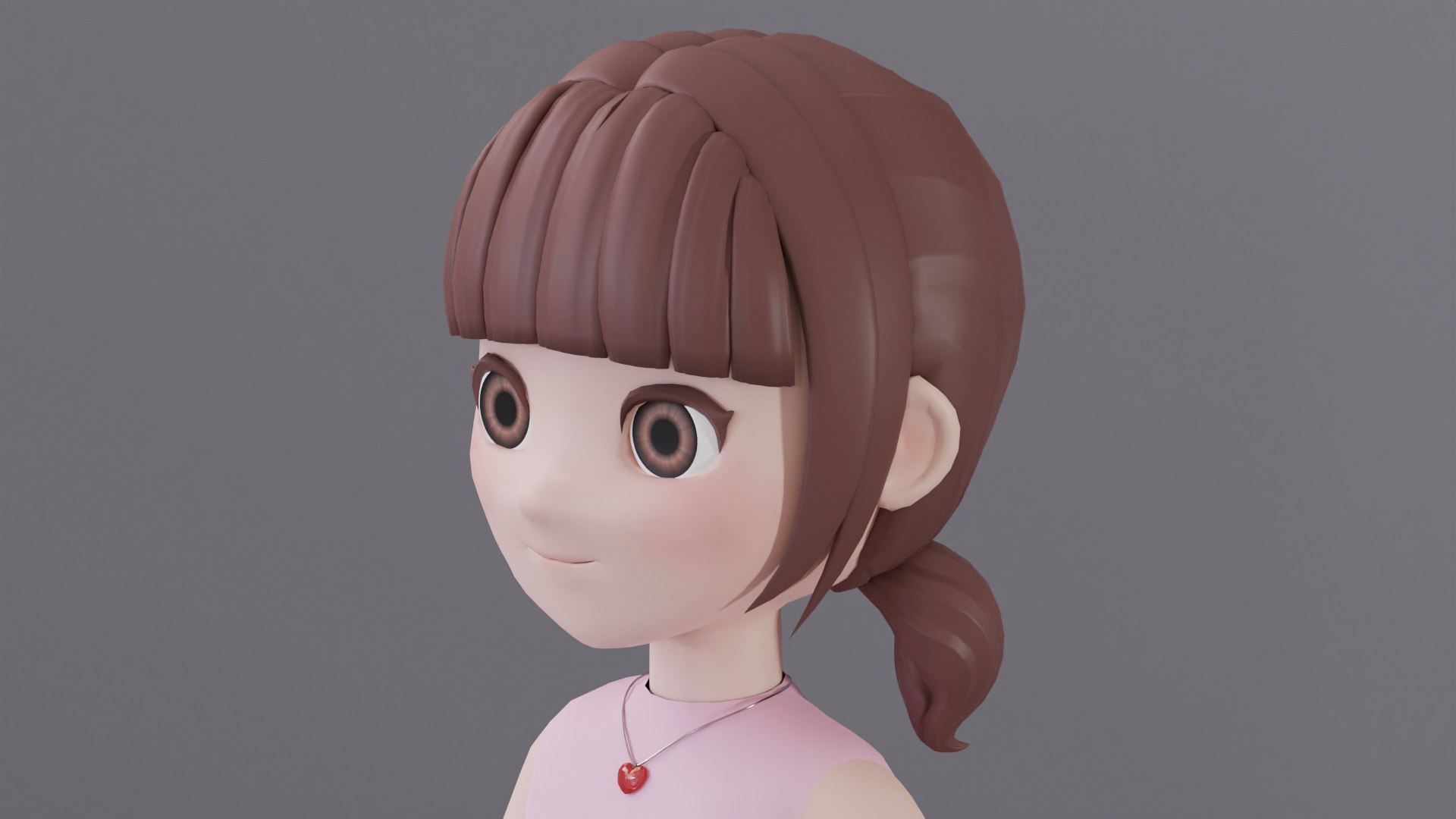 3D Minimal Girl Cartoon Character - TurboSquid 1963191