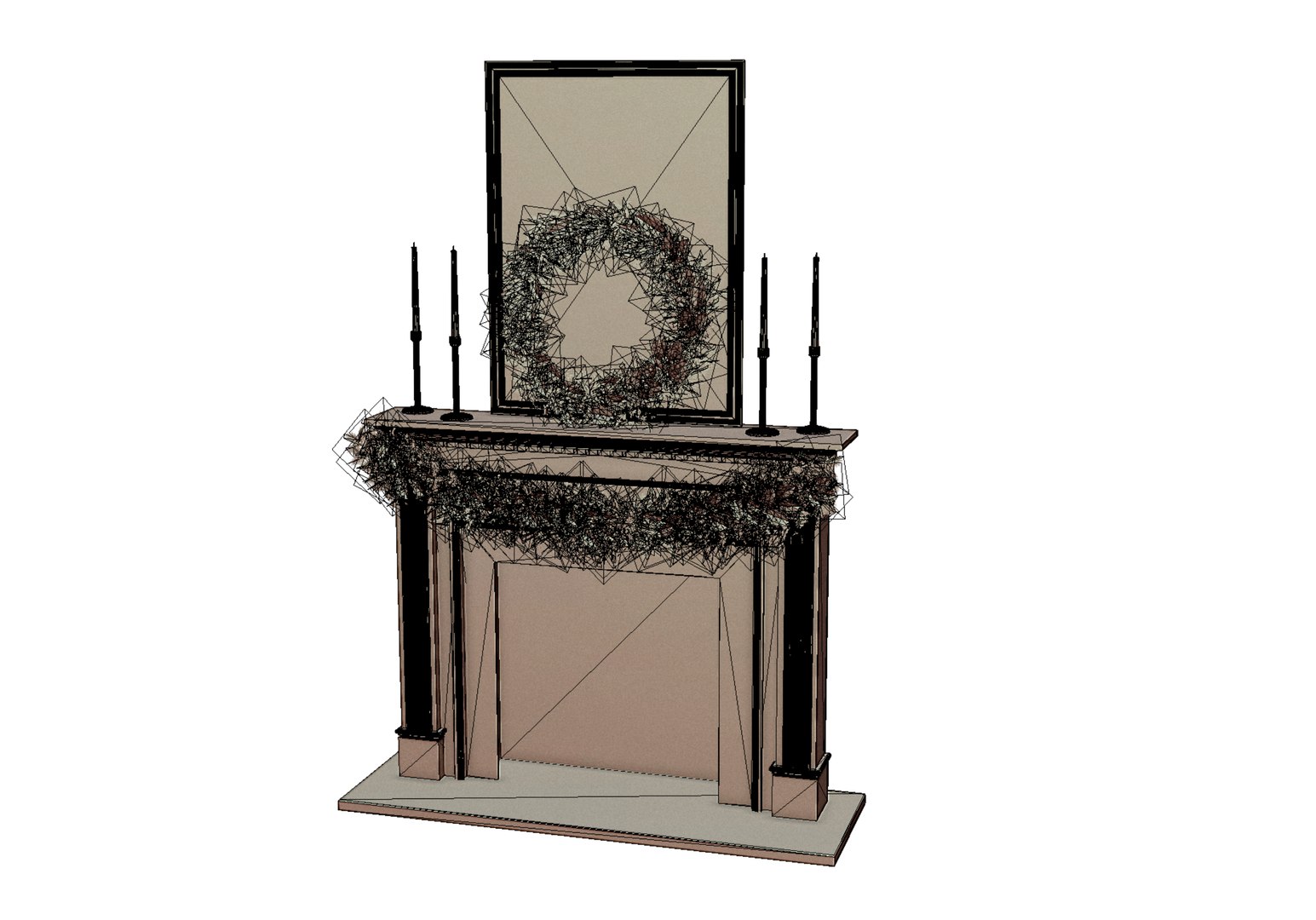Christmas Fireplace Mantel 3D model - TurboSquid 2159731