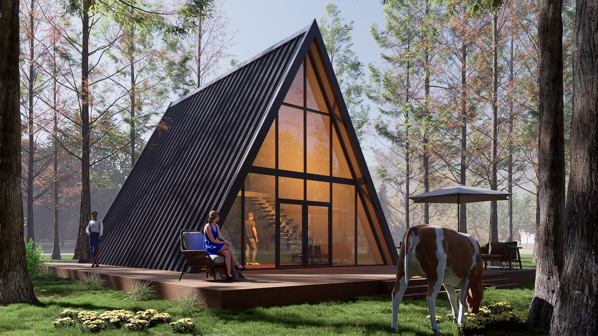 A Frame House 3D Model - TurboSquid 2343185