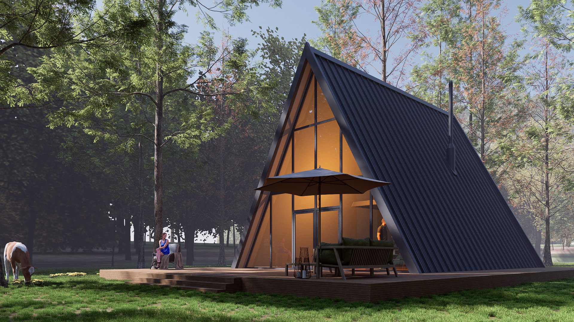 A Frame House 3D Model - TurboSquid 2343185