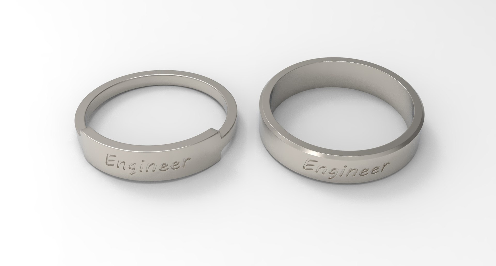 Engineer Couple Ring Platinum model - TurboSquid 1866086