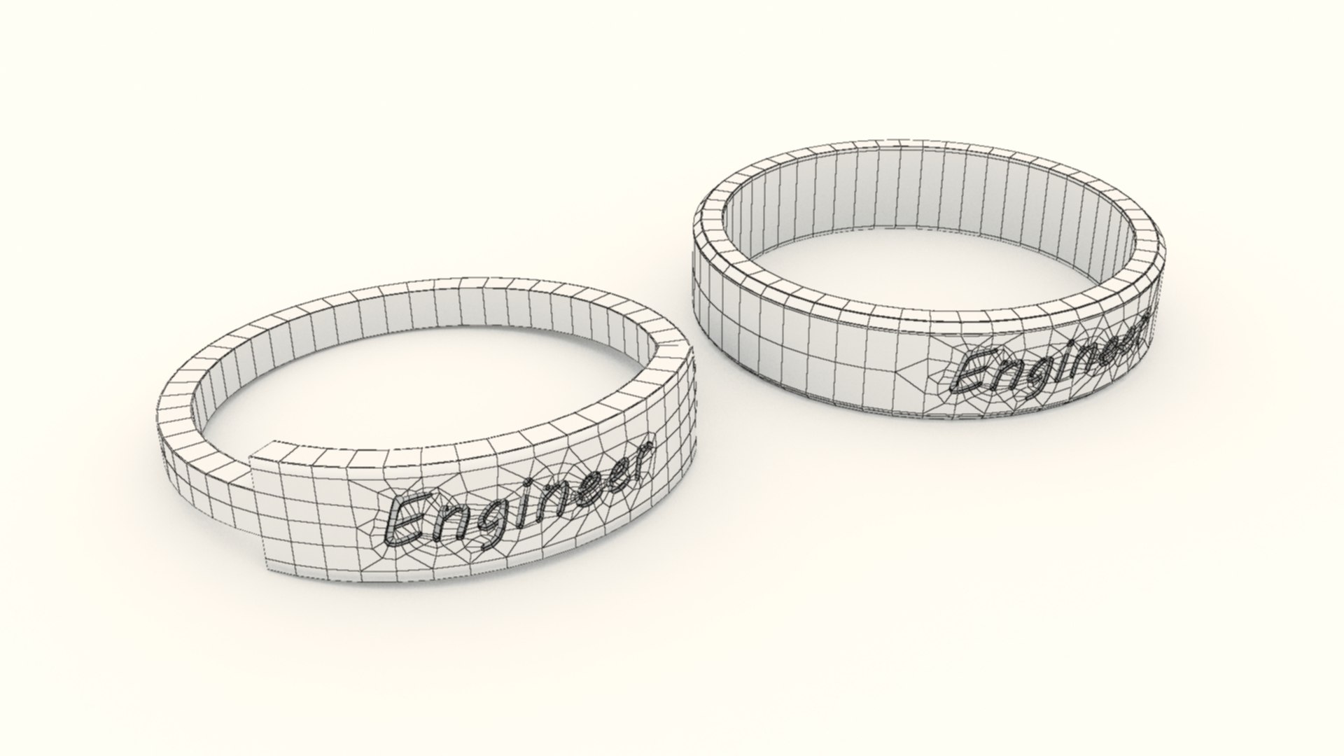 Engineer Couple Ring Platinum model - TurboSquid 1866086