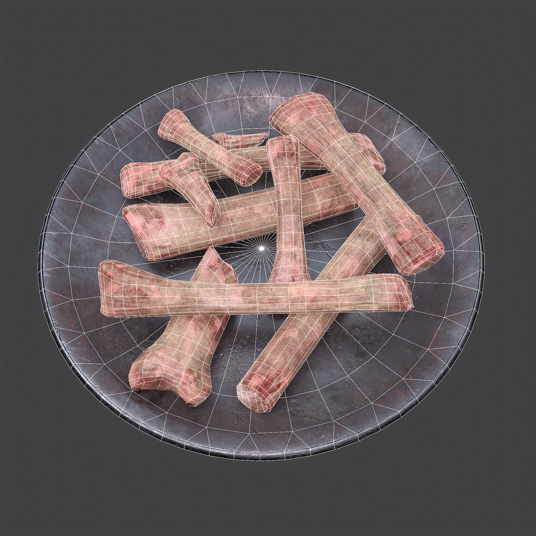 3D Bones on Plate model - TurboSquid 1773637