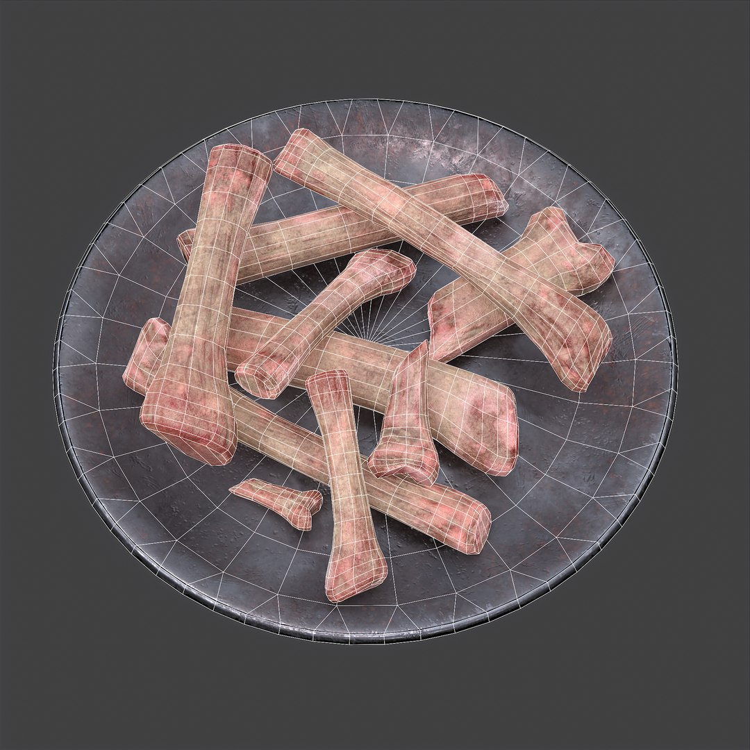 3D Bones on Plate model - TurboSquid 1773637