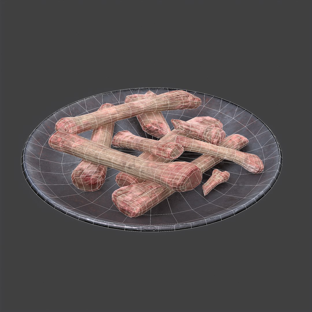 3D Bones on Plate model - TurboSquid 1773637