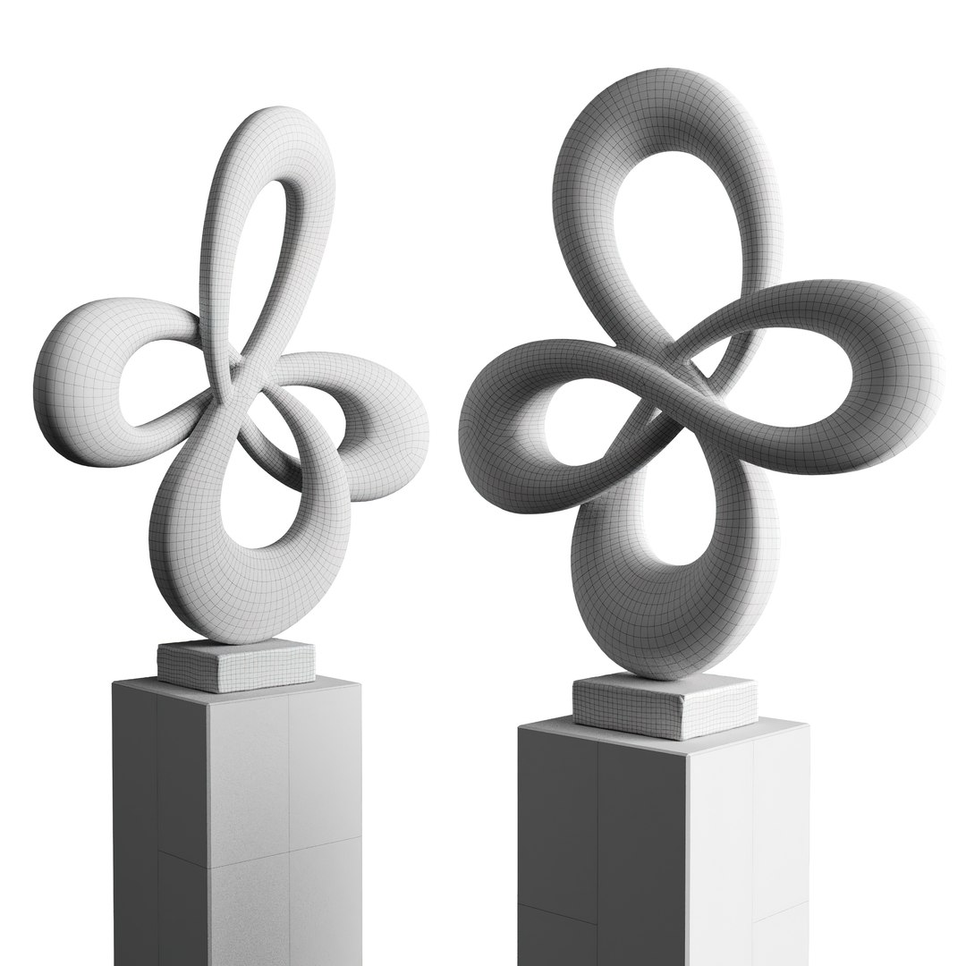 3D Clover Modern Sculpture Model - TurboSquid 2352199