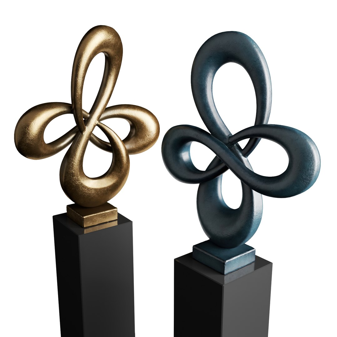 3D Clover Modern Sculpture Model - TurboSquid 2352199