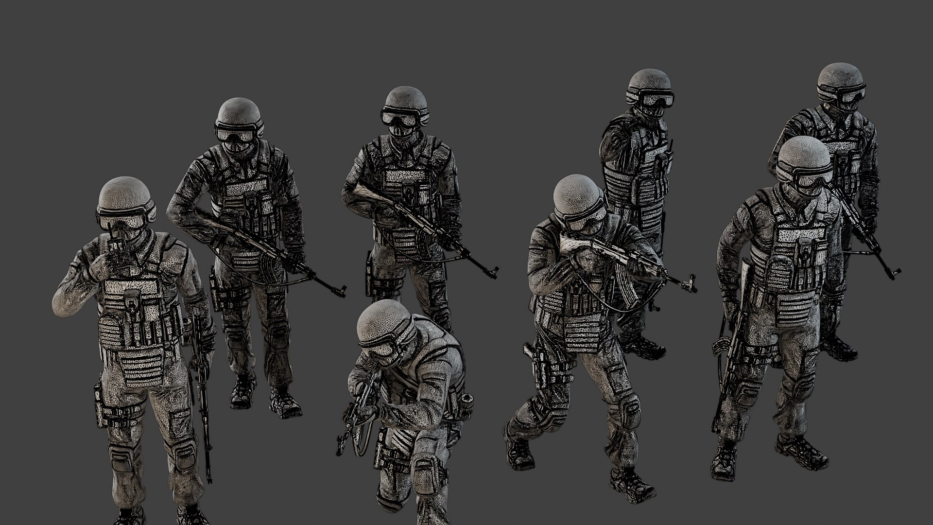 3D Model CzechSlovak Police Tactical Unit CPTU1 Pack1 - TurboSquid 2168271