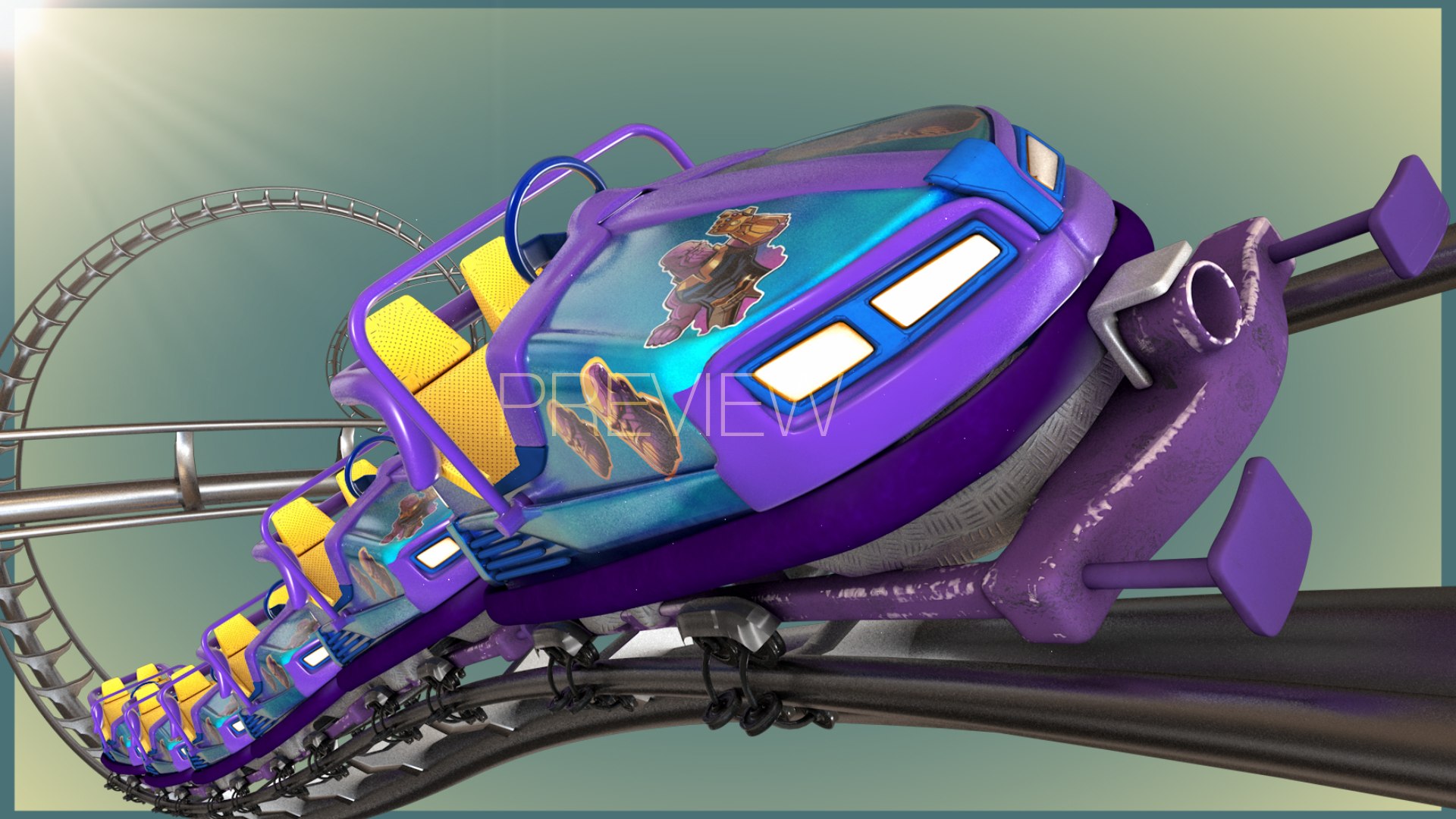 Animated Roller Coaster Train 3D Model - TurboSquid 2237908