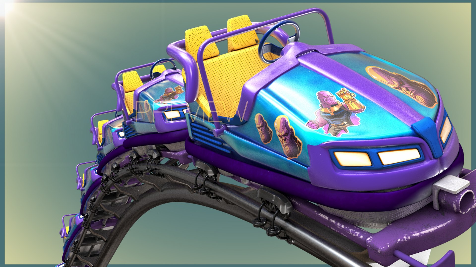 Animated Roller Coaster Train 3D Model - TurboSquid 2237908