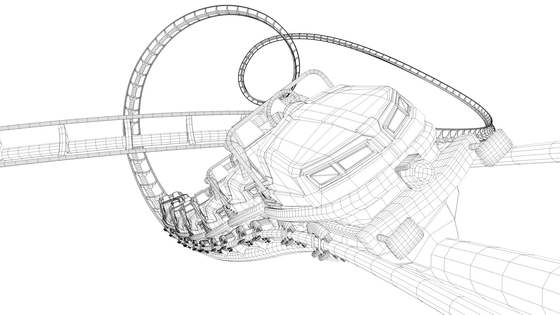 Animated Roller Coaster Train 3D Model - TurboSquid 2237908