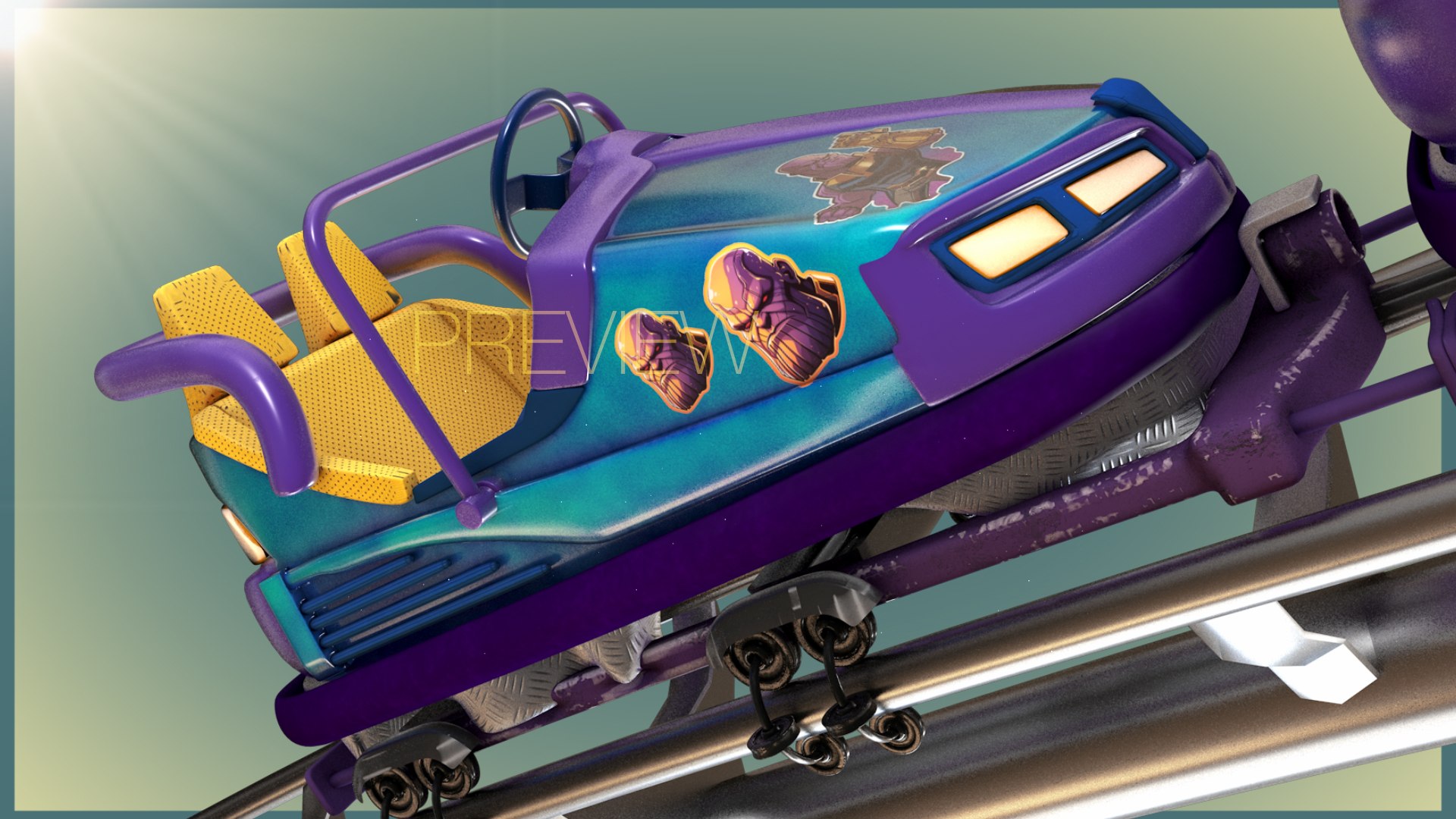 Animated Roller Coaster Train 3D Model - TurboSquid 2237908