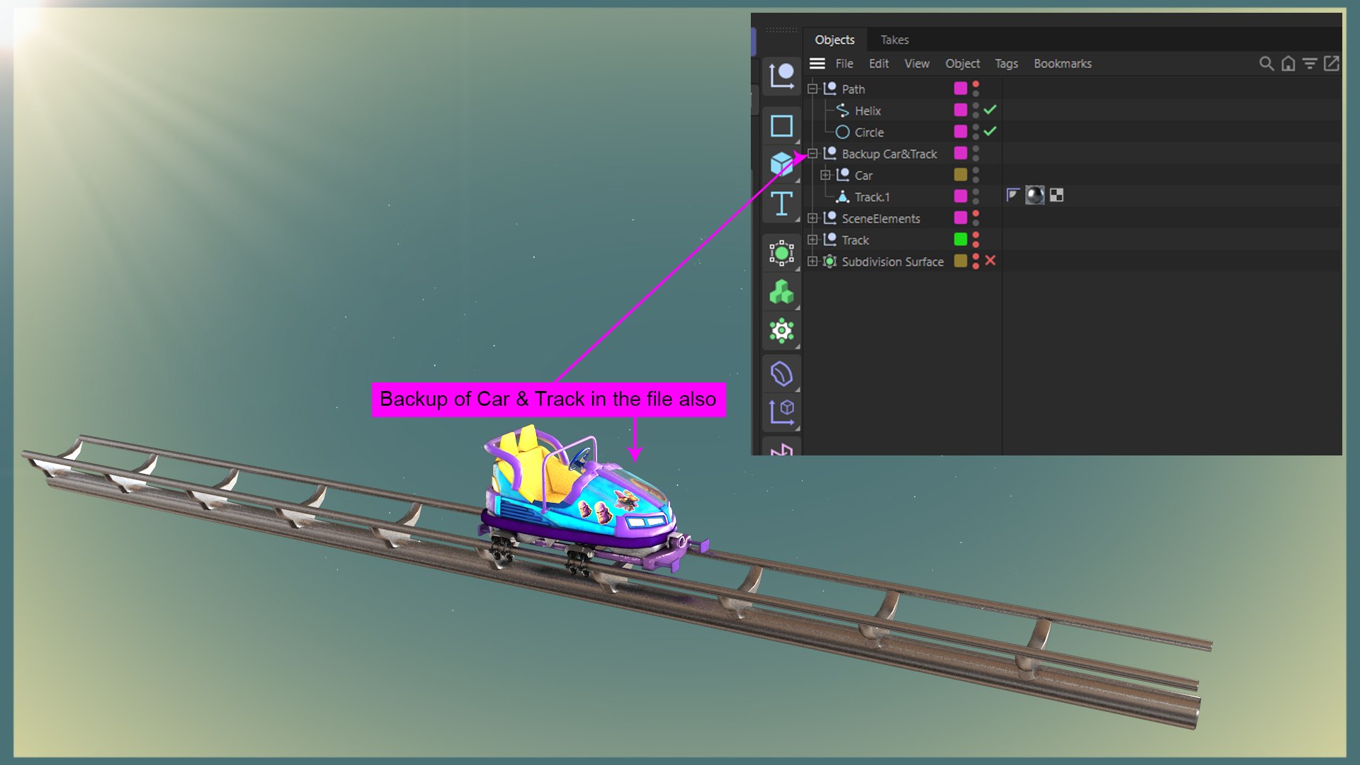 Animated Roller Coaster Train 3D Model - TurboSquid 2237908