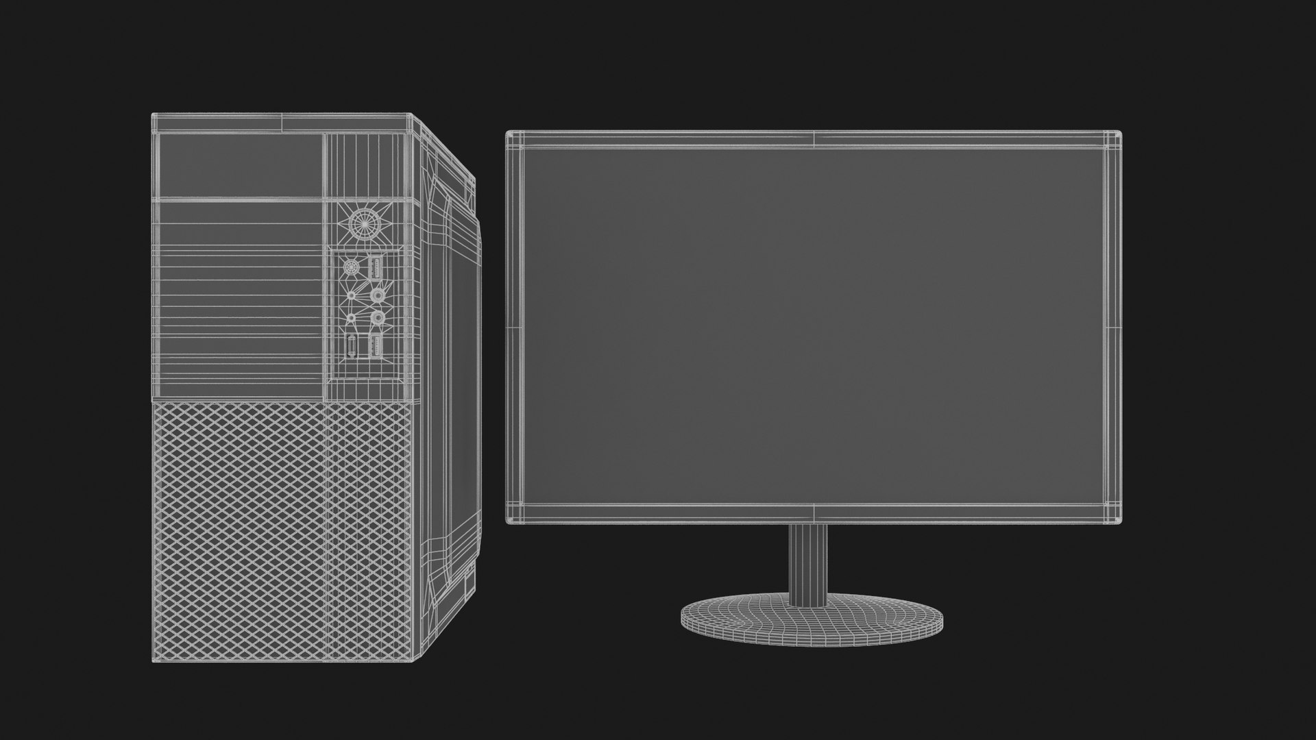 3D Model Desktop And Monitor Generic - TurboSquid 2055271
