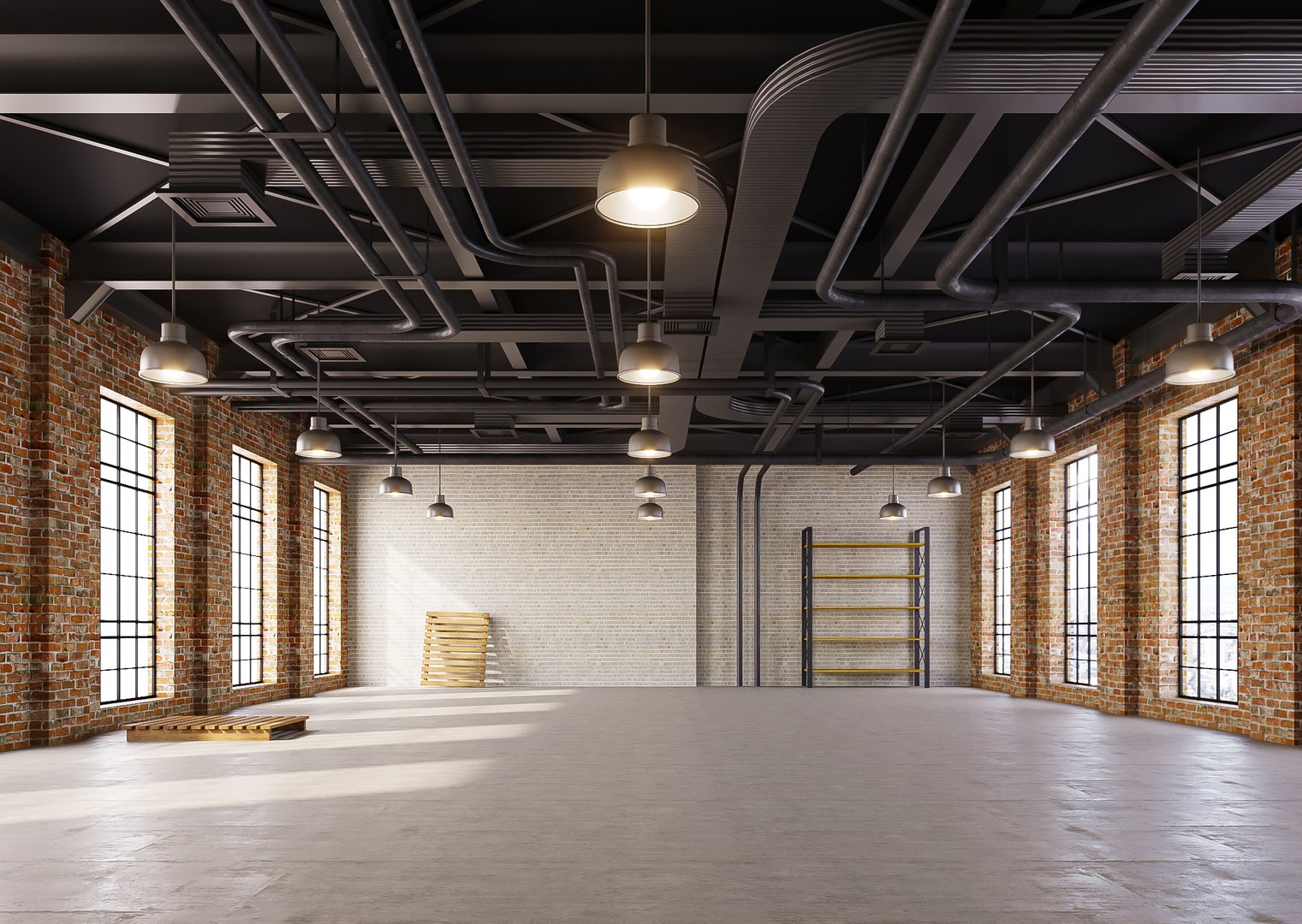 Interior Loft Office Hall 04 Model - TurboSquid 2133109