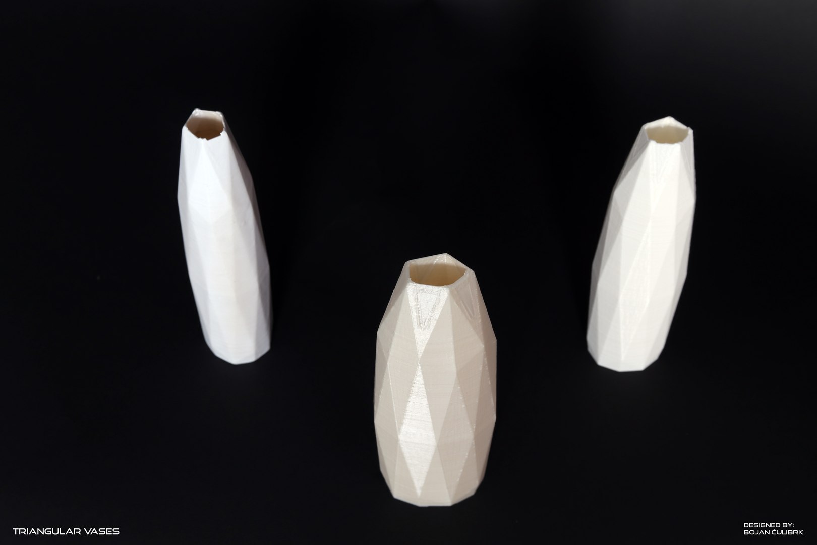 triangular vases set 2 3d obj