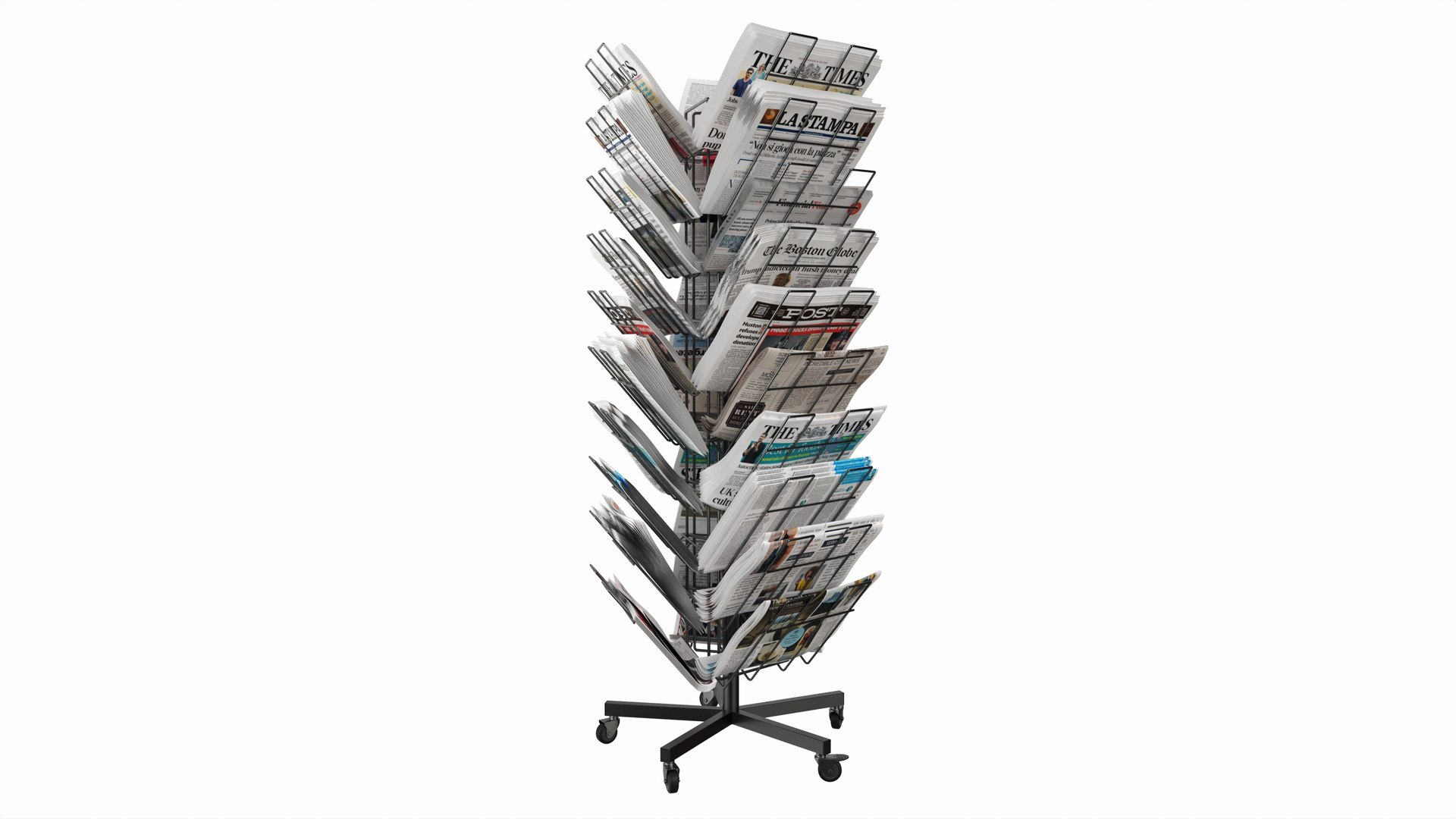 3D Model Rotating Newspaper Magazine Stand Display - TurboSquid 2238108