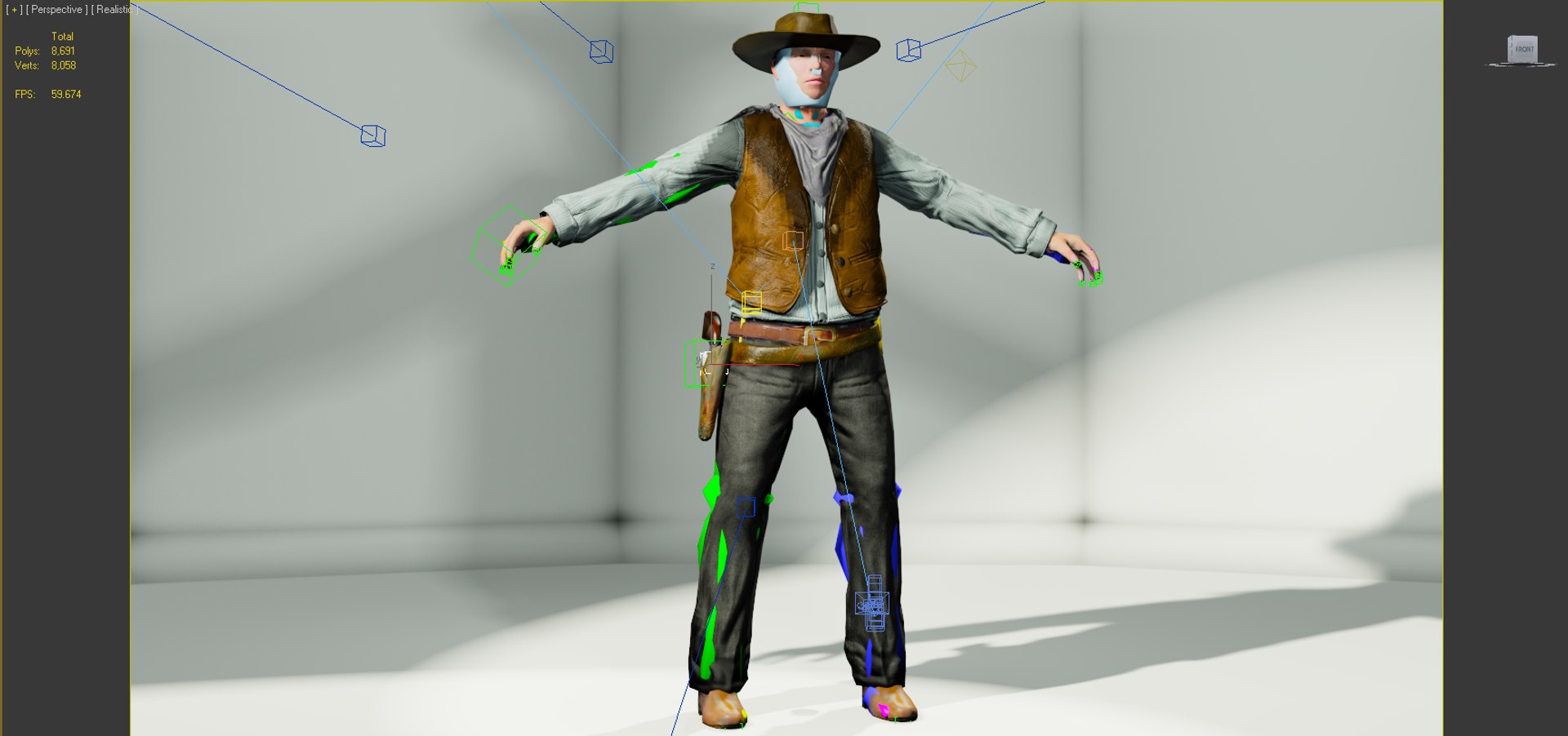 3d Rigged Cowboy Model