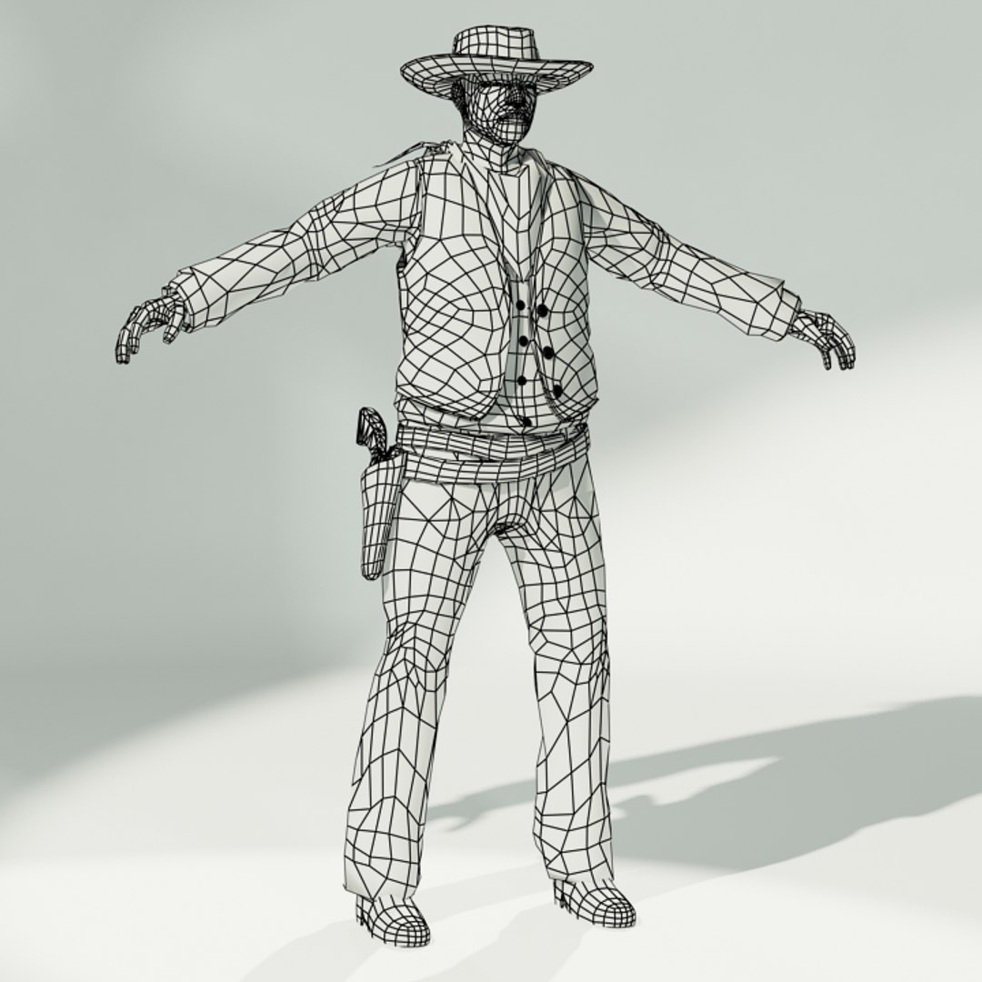 3d Rigged Cowboy Model