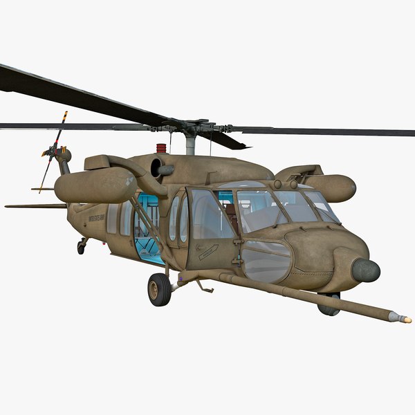 3d mh-60 black hawk rigged model