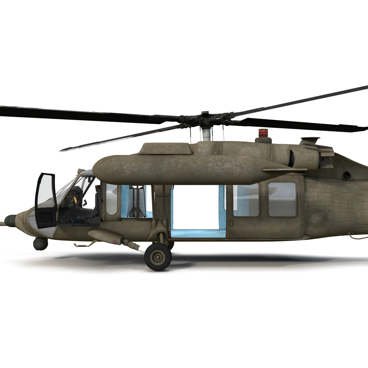 3d mh-60 black hawk rigged model