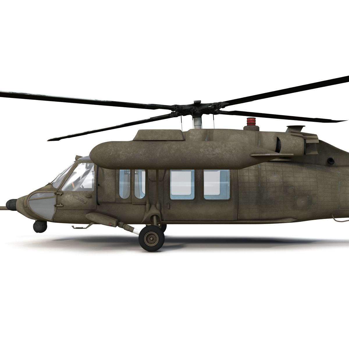 3d mh-60 black hawk rigged model