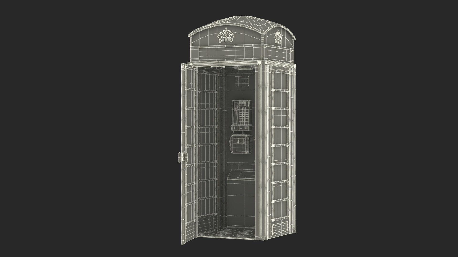 3D Classic British Telephone Booth - TurboSquid 2204002