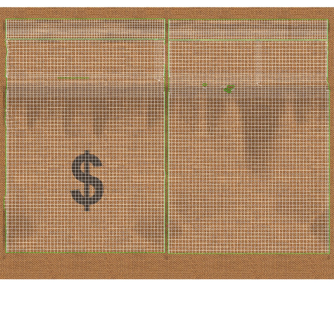 3d Money Bag 2 Dollar Model