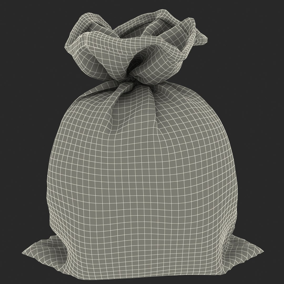 3d Money Bag 2 Dollar Model