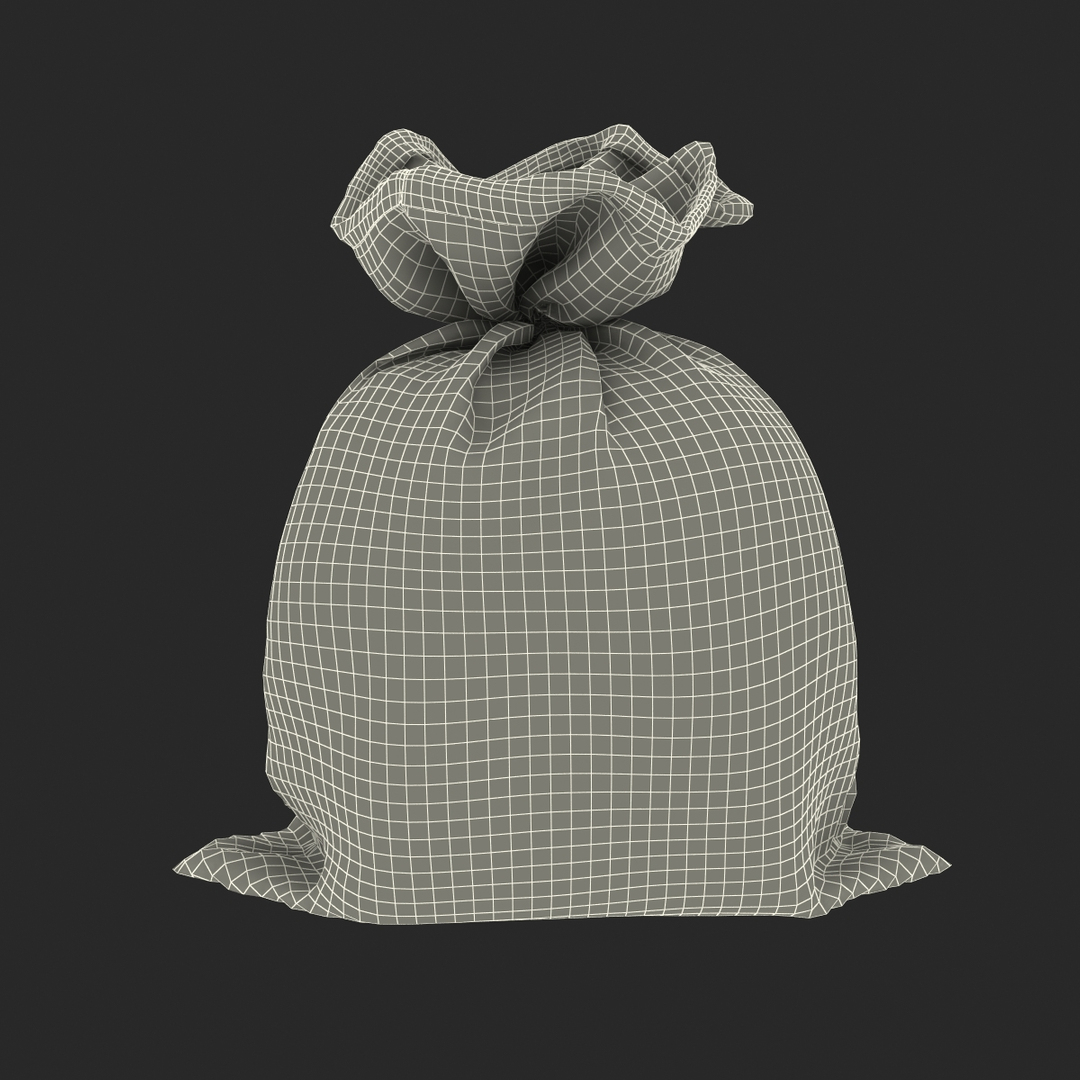 3d Money Bag 2 Dollar Model