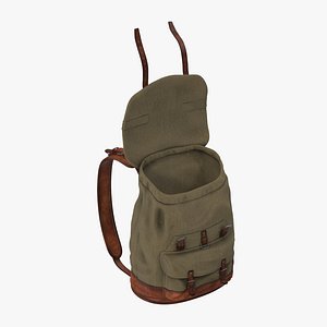 standing open travel backpack 3d model