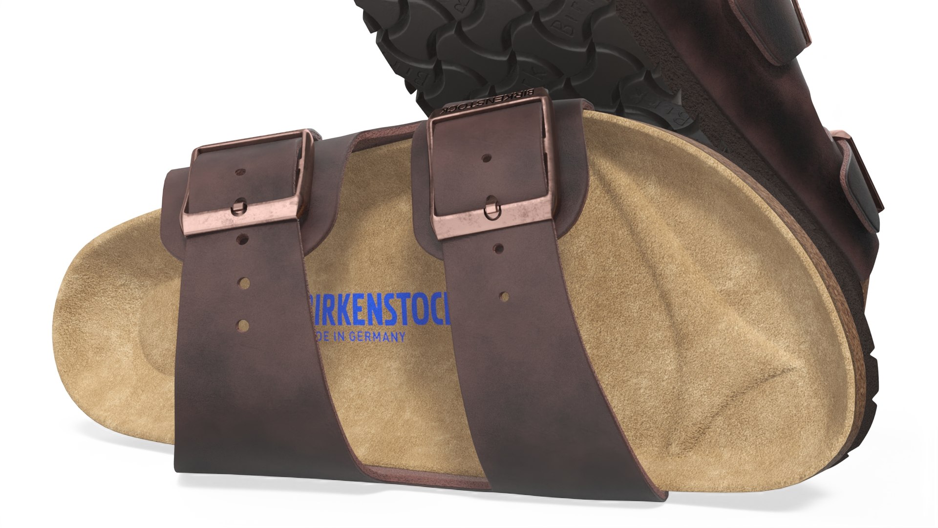 Man Soft Footbed Sandals Dark-Brown 3D - TurboSquid 2184322