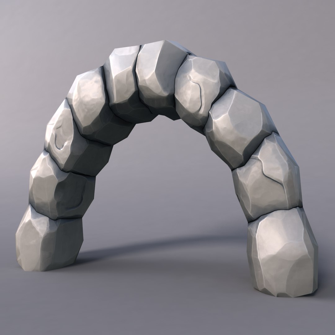 3d model ruined stone arch