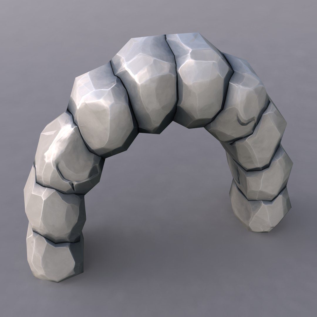 3d model ruined stone arch