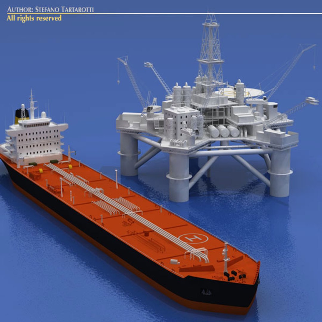 3ds Max Oil Platform Tanker Ship