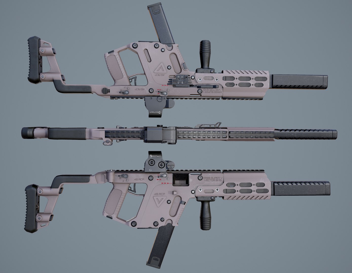 3D Submachine Gun Smg Kriss Model - TurboSquid 1614253
