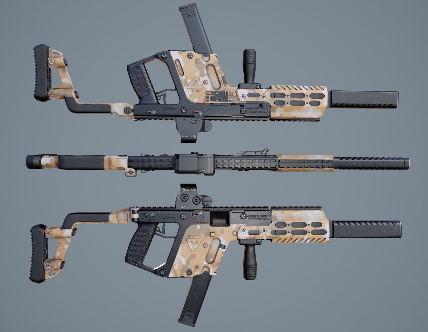 3D Submachine Gun Smg Kriss Model - TurboSquid 1614253
