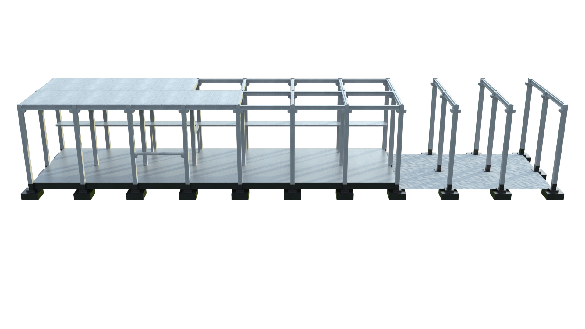 3D Concrete Hall Structure - TurboSquid 2000930