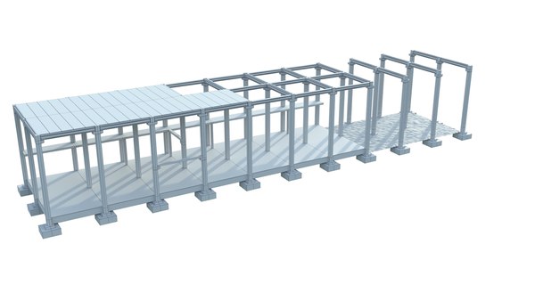 Concrete hall structure 3D 모델 - TurboSquid 2000930