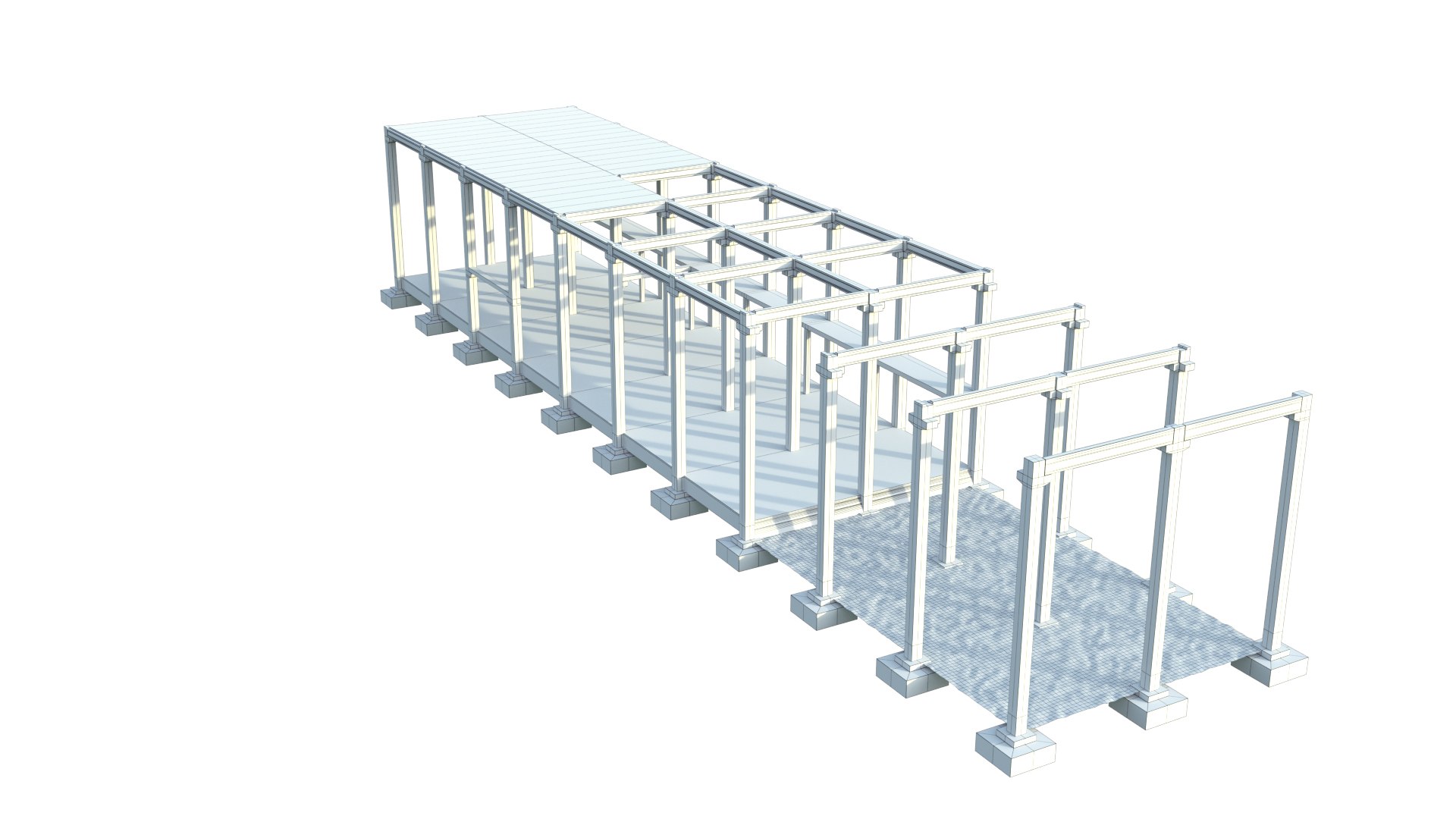 3D Concrete Hall Structure - TurboSquid 2000930